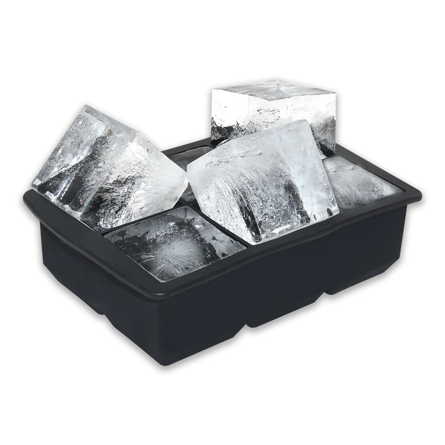 6 Cavity Large Clear Ice Cube Silicone Tray – Crafted Barware